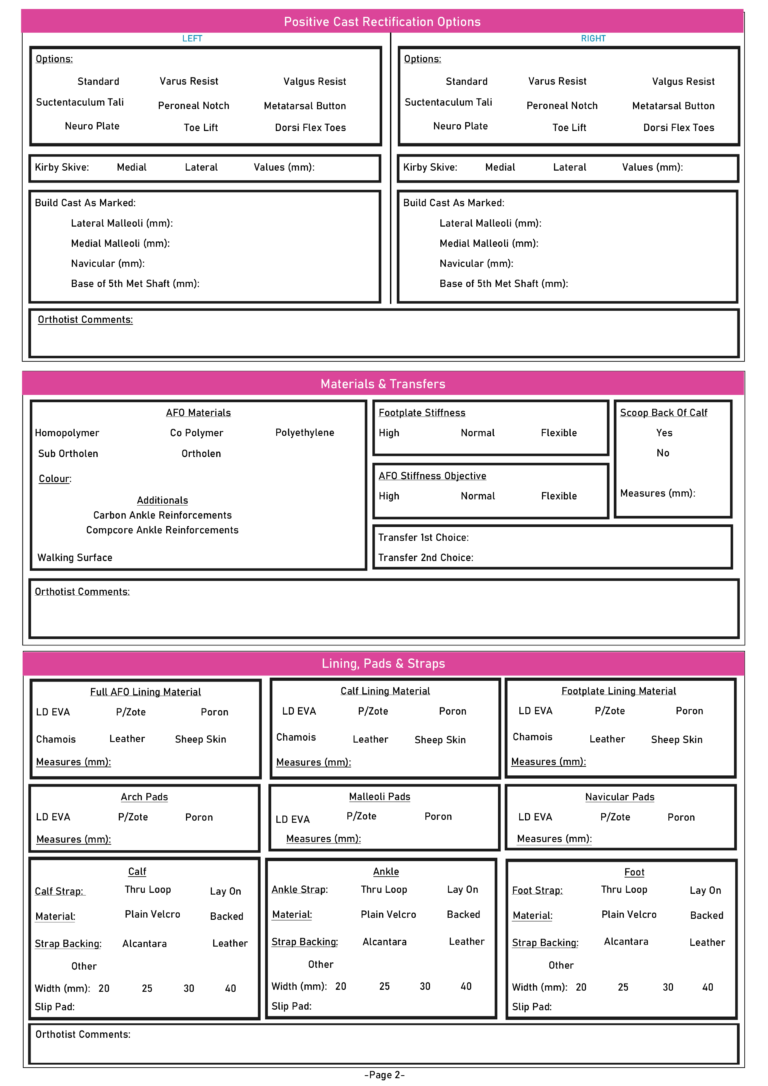 How to complete the MedFac Orthotics AFO prescription chart - Medfac ...