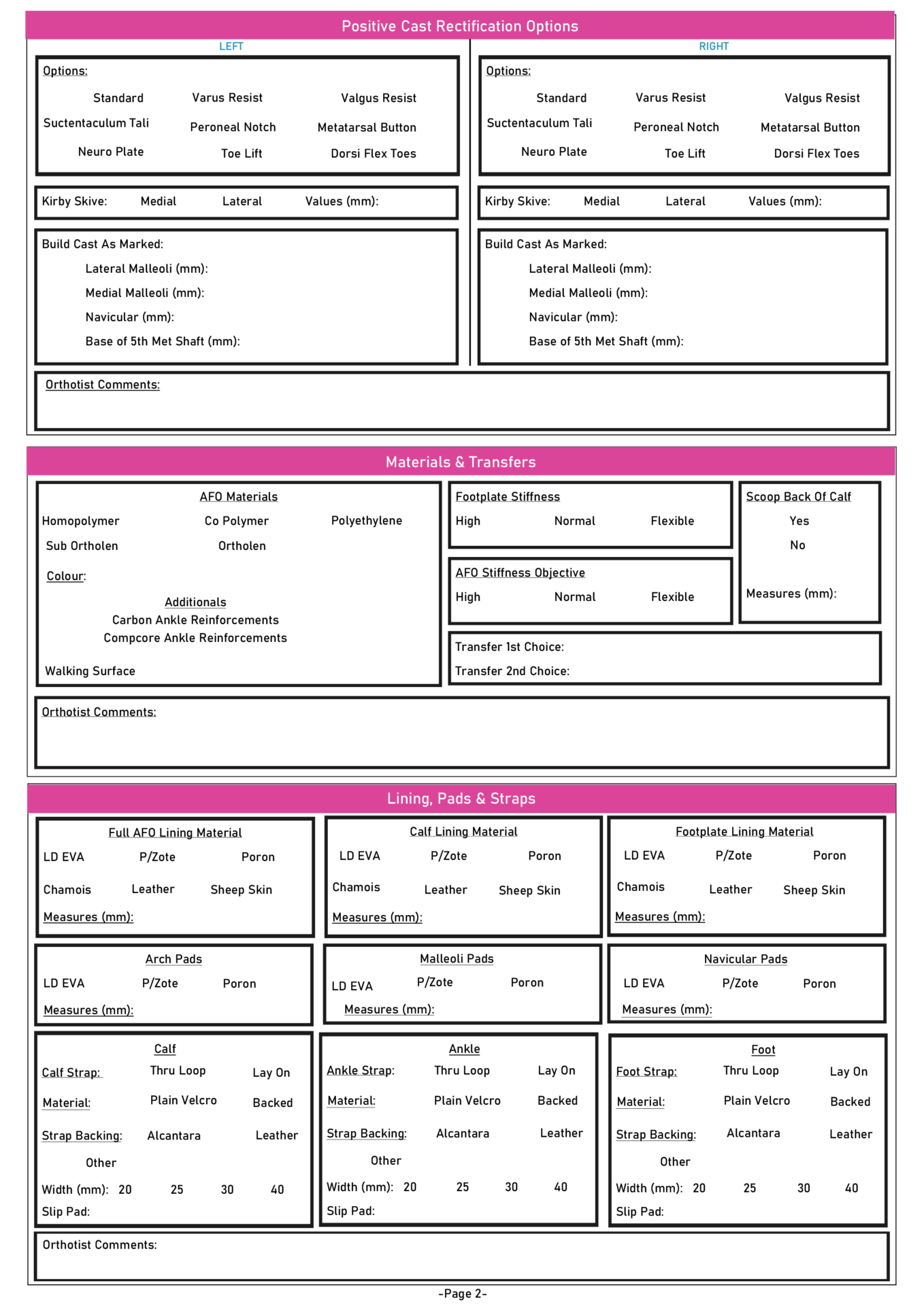 How to complete the MedFac Orthotics AFO prescription chart - Medfac Academy